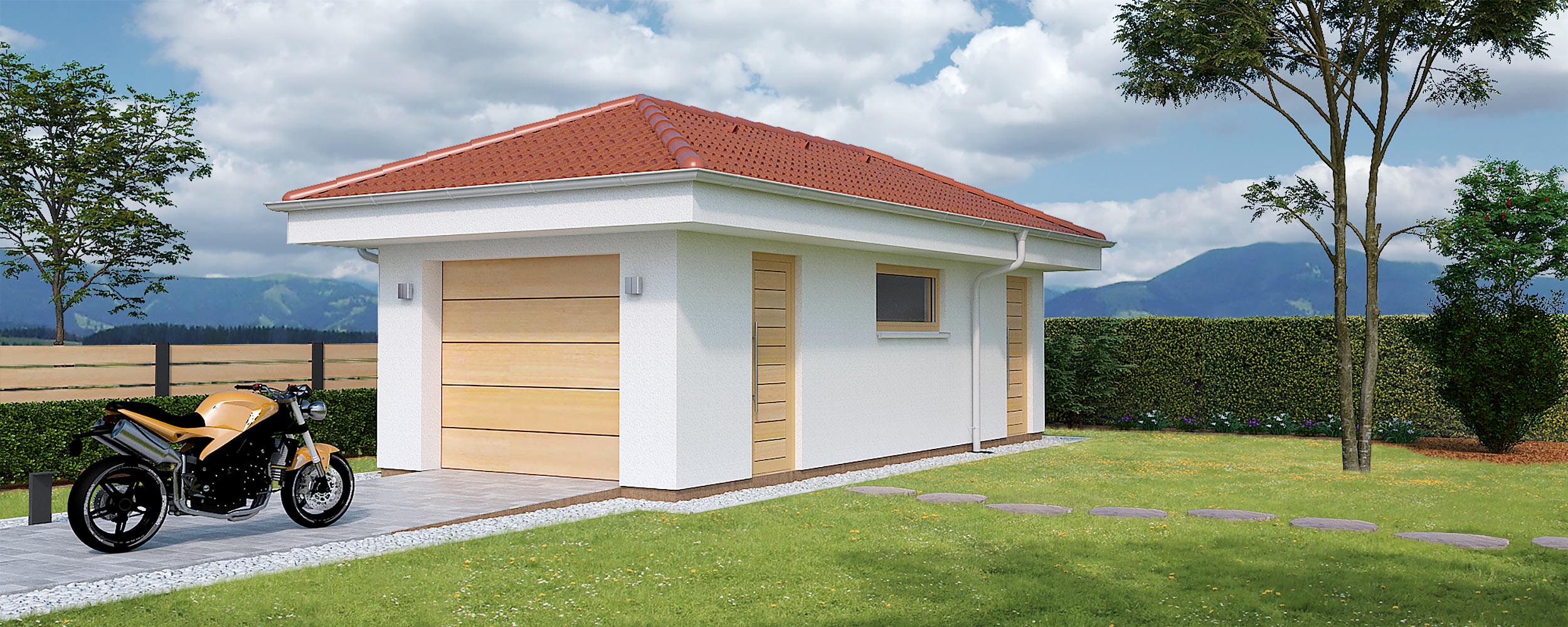 Projekt garáže se zahradním skladem | DJS Architecture