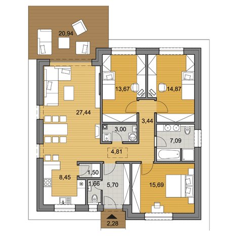Projekty domů - Půdorysy | DJS Architecture